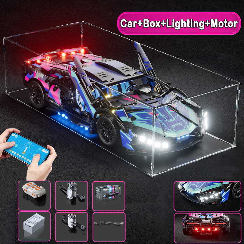 1314 Pcs Blocks Toys Lamborghini Race Car Building Block Set with Motor ...