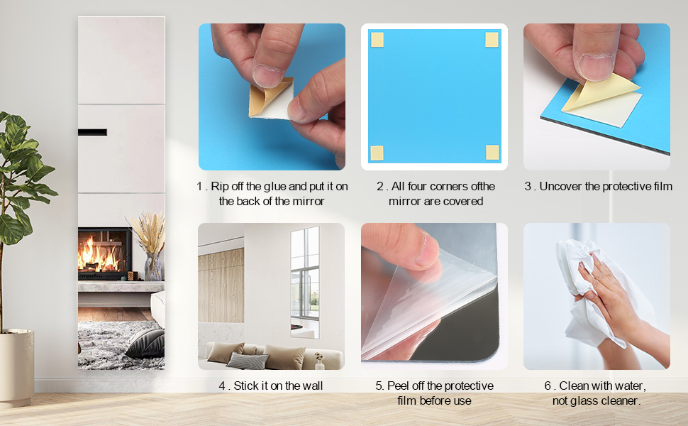 Acrylic Mirror Wall 3d Square Mirror Sticker Wall Sticker Self Adhesive ...