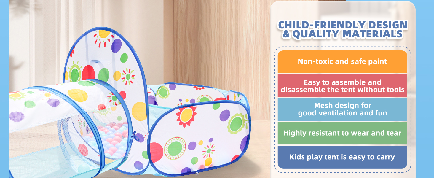 Goodies.kids 3Pcs Set Children Baby Play House Tent Tunnel Ball Pool ...