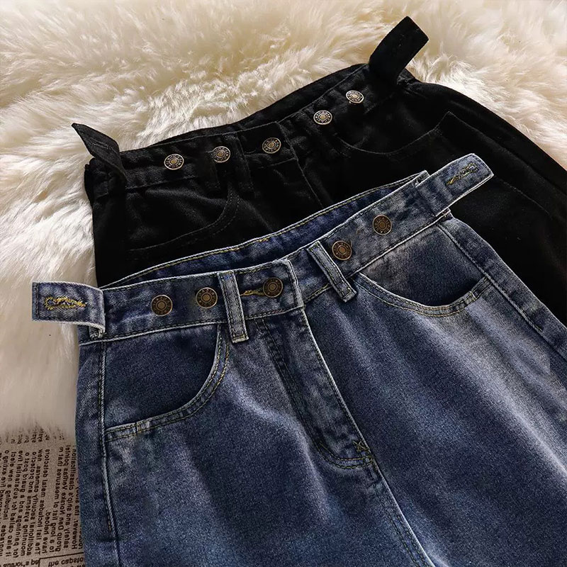 Retro Jorts Denim Shorts for women Fashion High Waist Adjustable Design ...