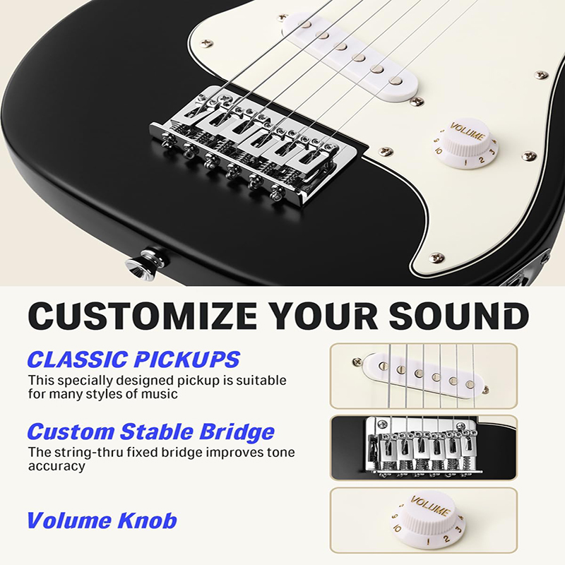 KAWES Electric Guitar Set with 3 Single Pickups Professional Electric ...