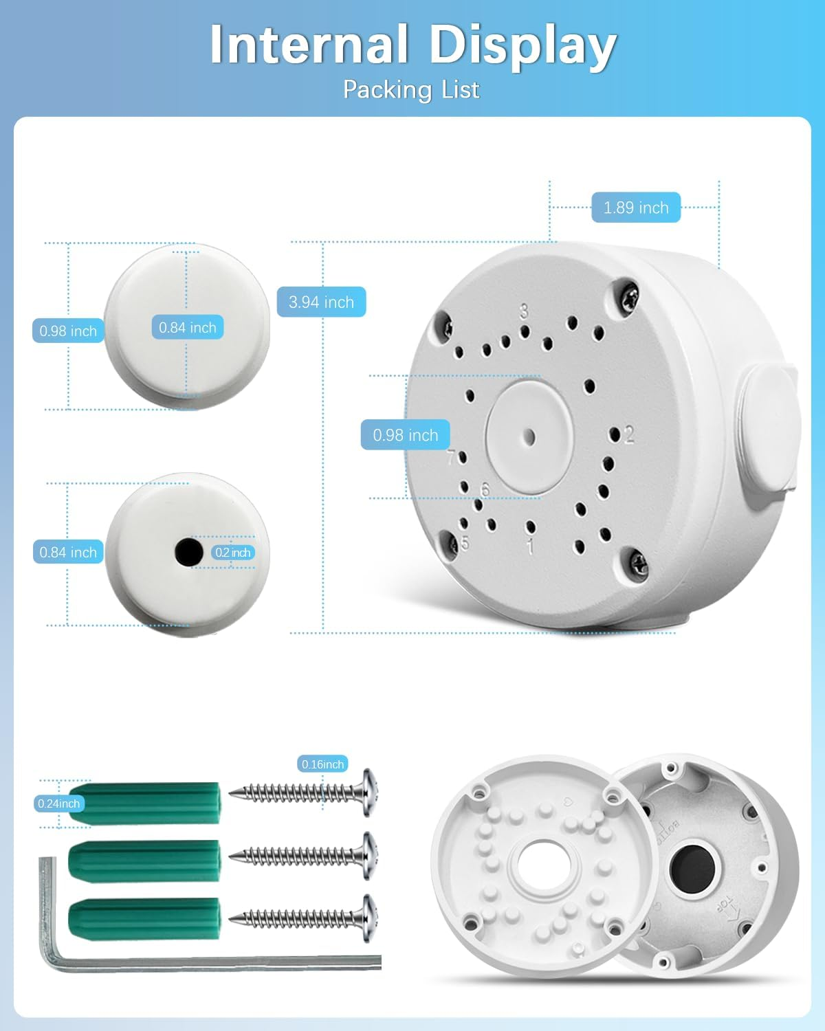 LLAN Dome Camera Junction Box Security Camera Bracket CCTV IP ...