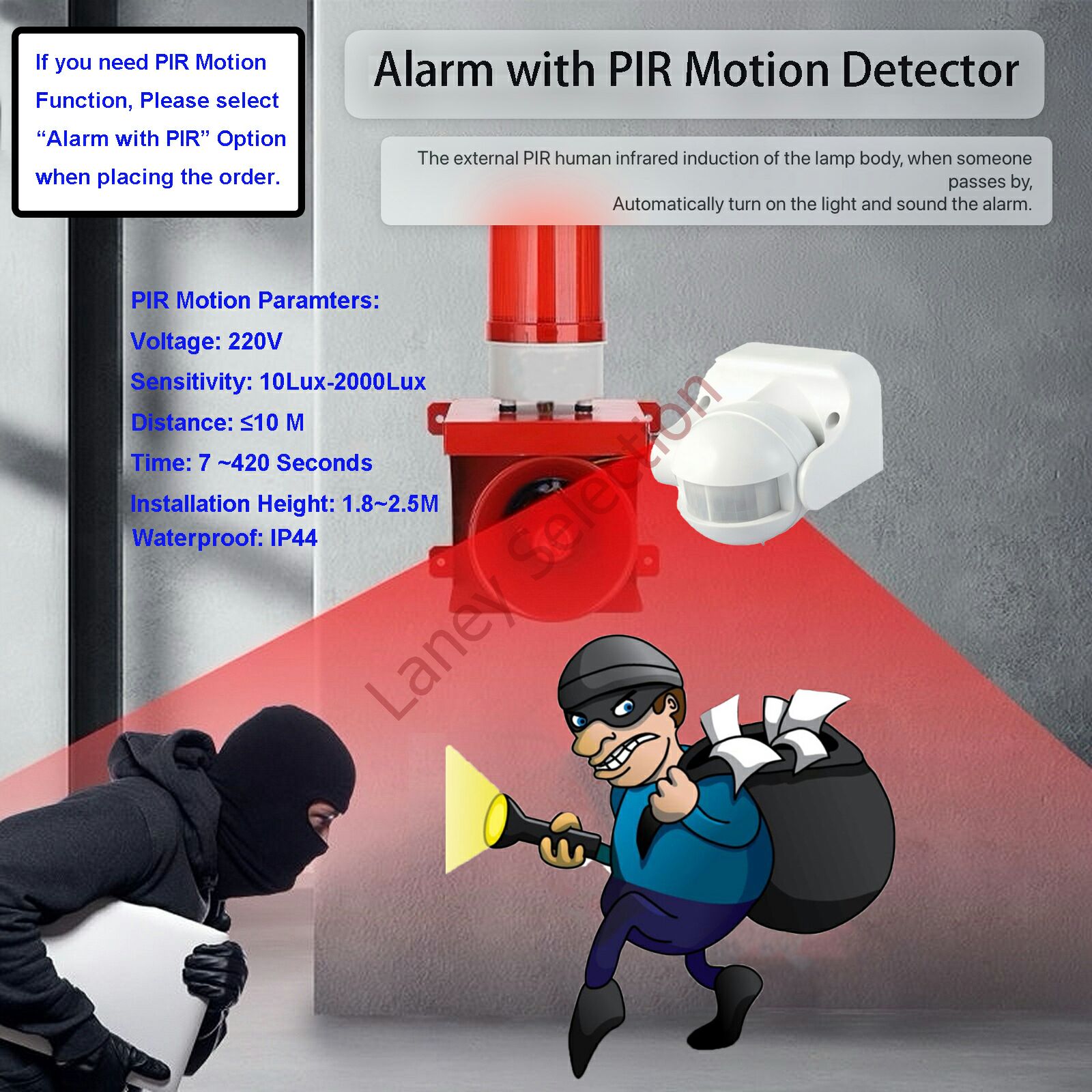 Multipurpose Remote Control Alarm PIR Sensor Alarm Programmable Timer ...