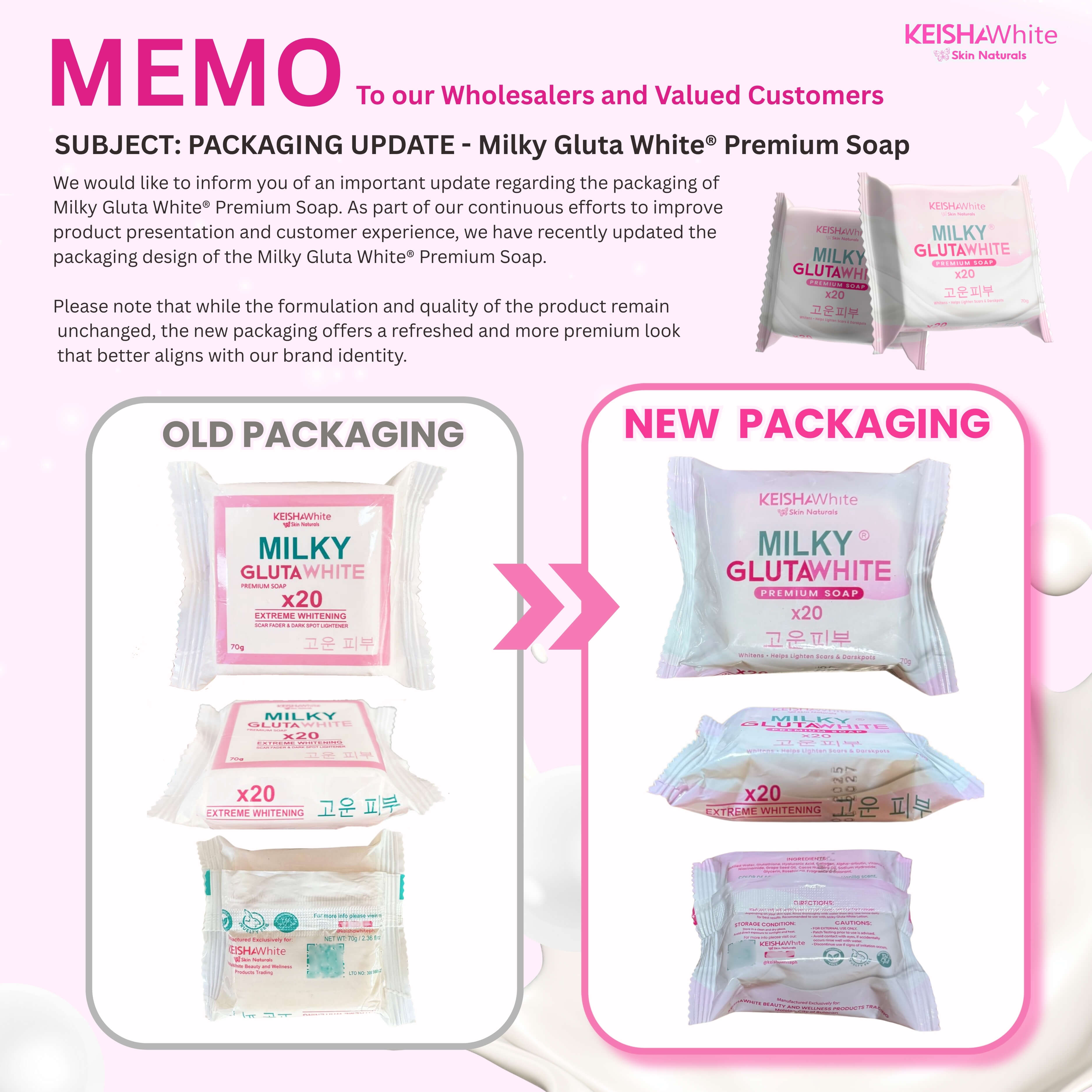 [1BOX= 10 PCS] MILKY GLUTA WHITE X20 EXTREME WHITENING SOAP FOR SCARS, DARKSPOT, PIMPLE ...