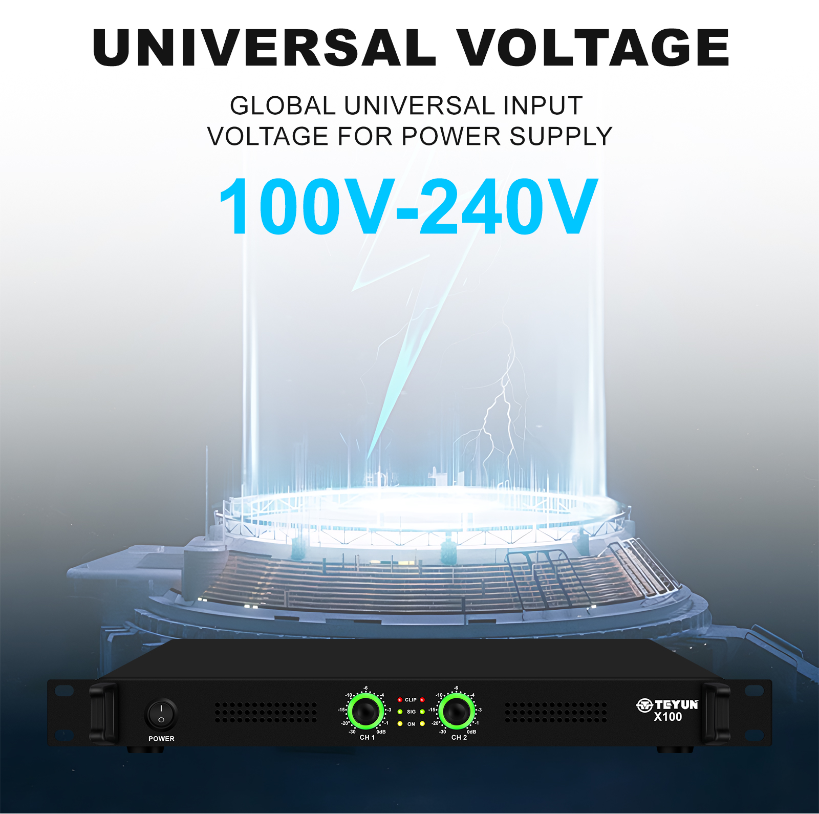 X100 Professional Audio Power Amplifier 1U D Class 2 Channel High Quality 300W Family ...