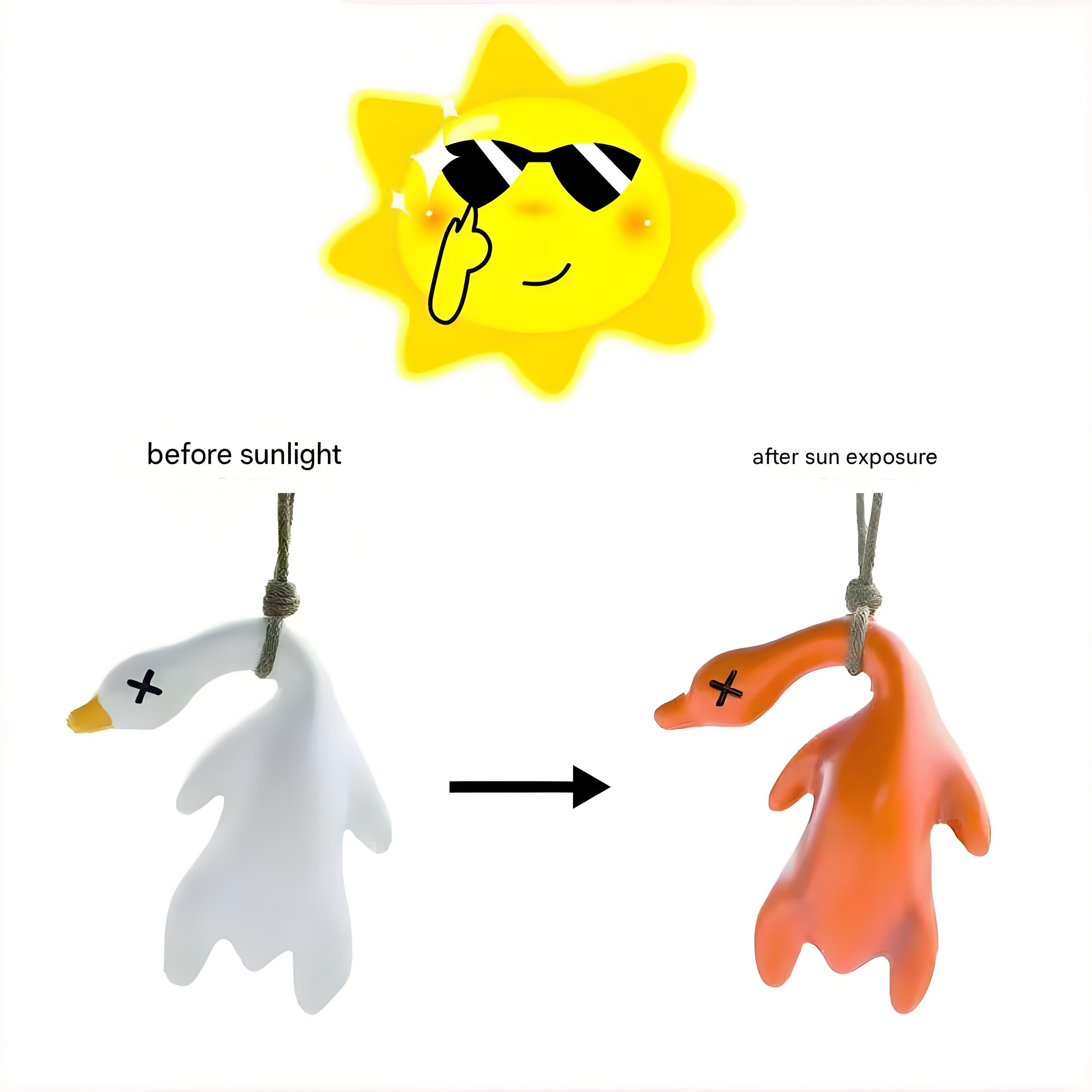 3pcs UV fashion color changing roast duck pendant creative keychain ...