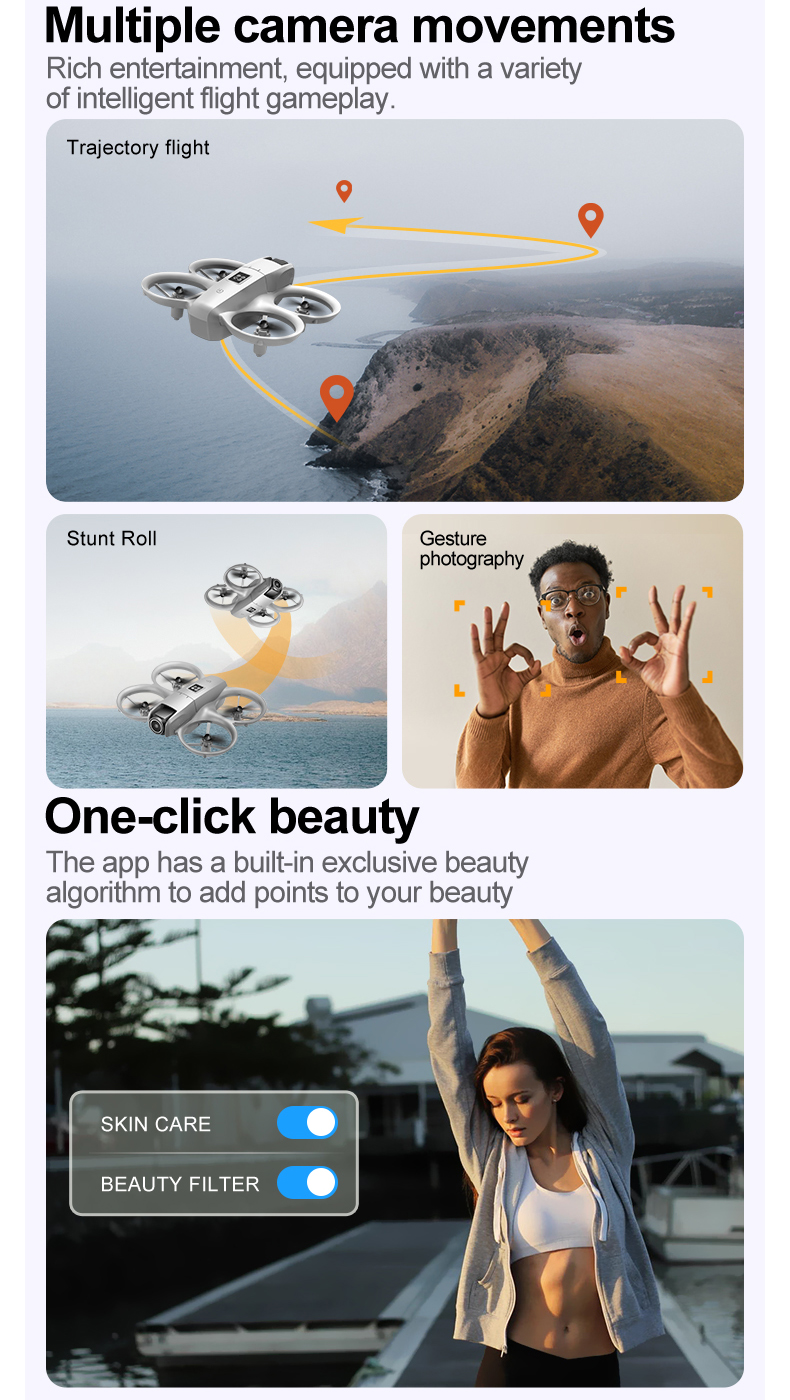 Drone 4K Dual Camera Dual Battery DJI Neo Wifi Optical Flow Obstacle ...