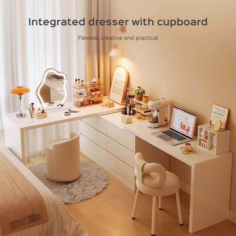 Modern simple dressing table bedroom desk drawer integrated light ...