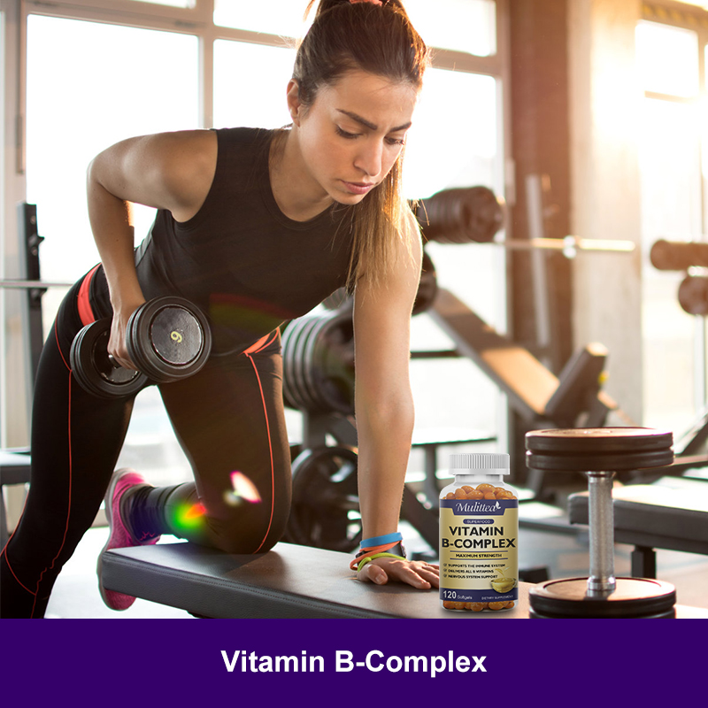 MULITTEA Vitamin B Complex-120 Capsules-Complex With B12,B2,B3,Immune ...