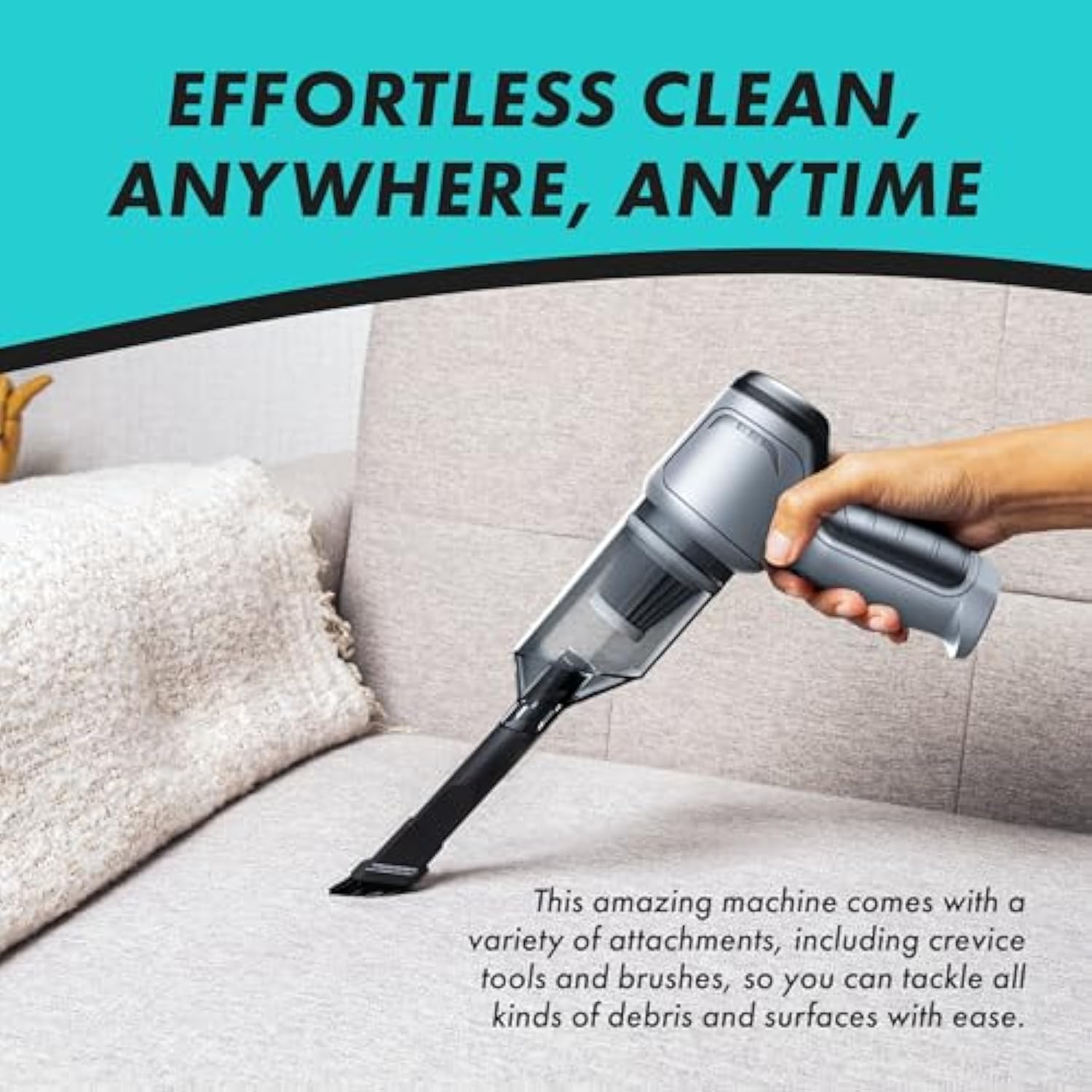 Cordless Vacuum Cleaner with USB Charging, 12000 Pa Suction, 120W Power ...