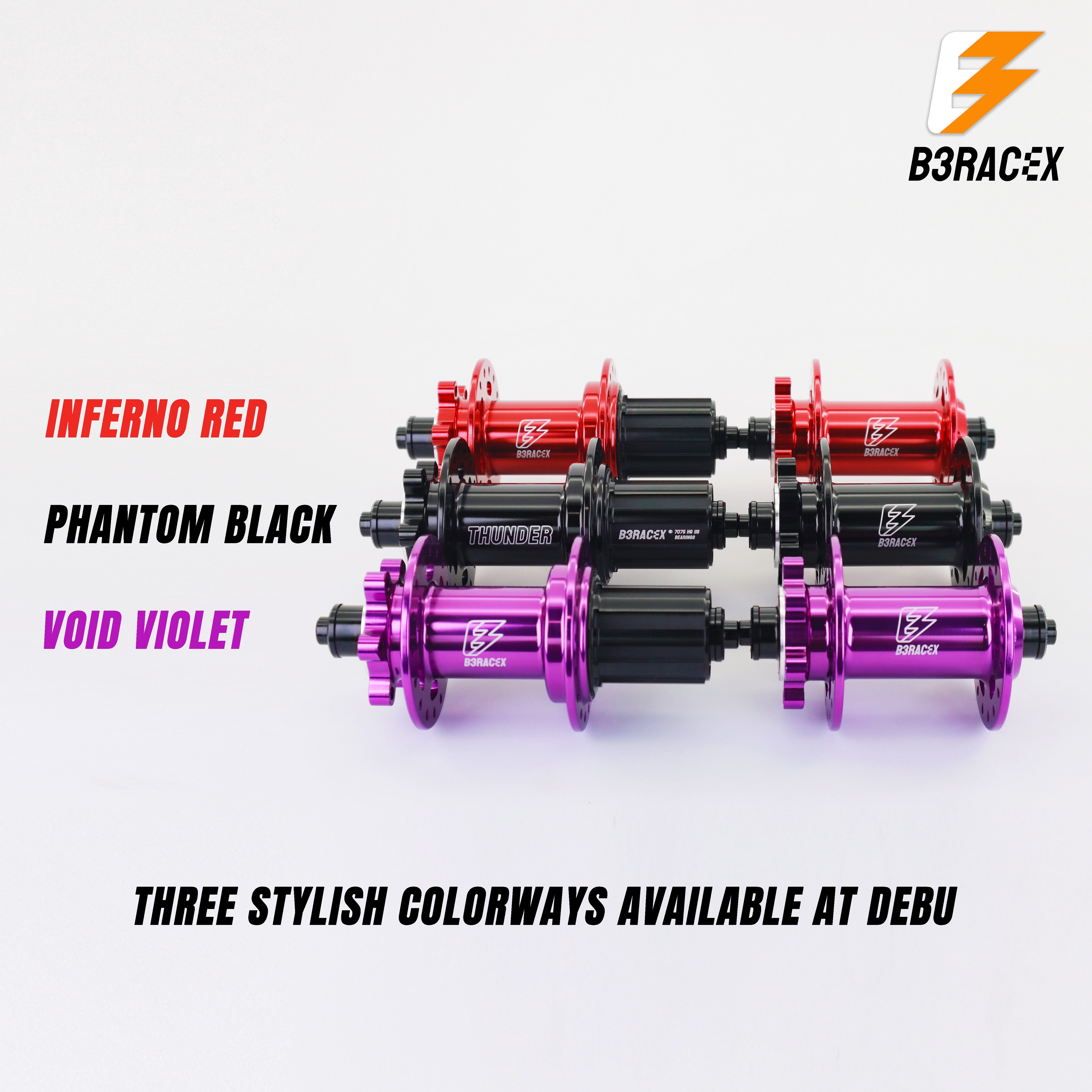 B3RACEX Thunder MTB Hub 6-Pawl 3-Tooth 32H 7 Bearing HG/XD/MS Freehub ...