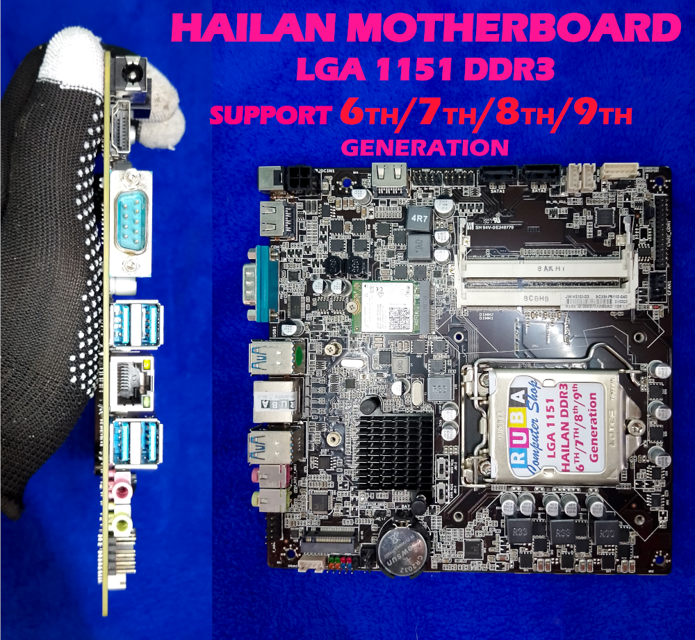 Hailan mini-ITX Motherboard LGA1151 Support 6th/7th/8th/9th Generation DDR3/DDR4 (RECASESABLE ...