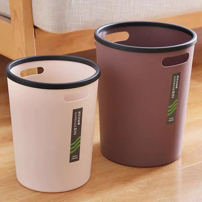 Pressing Ring Trash Can Plastic Garbage Can For Kitchen Bathroom ...
