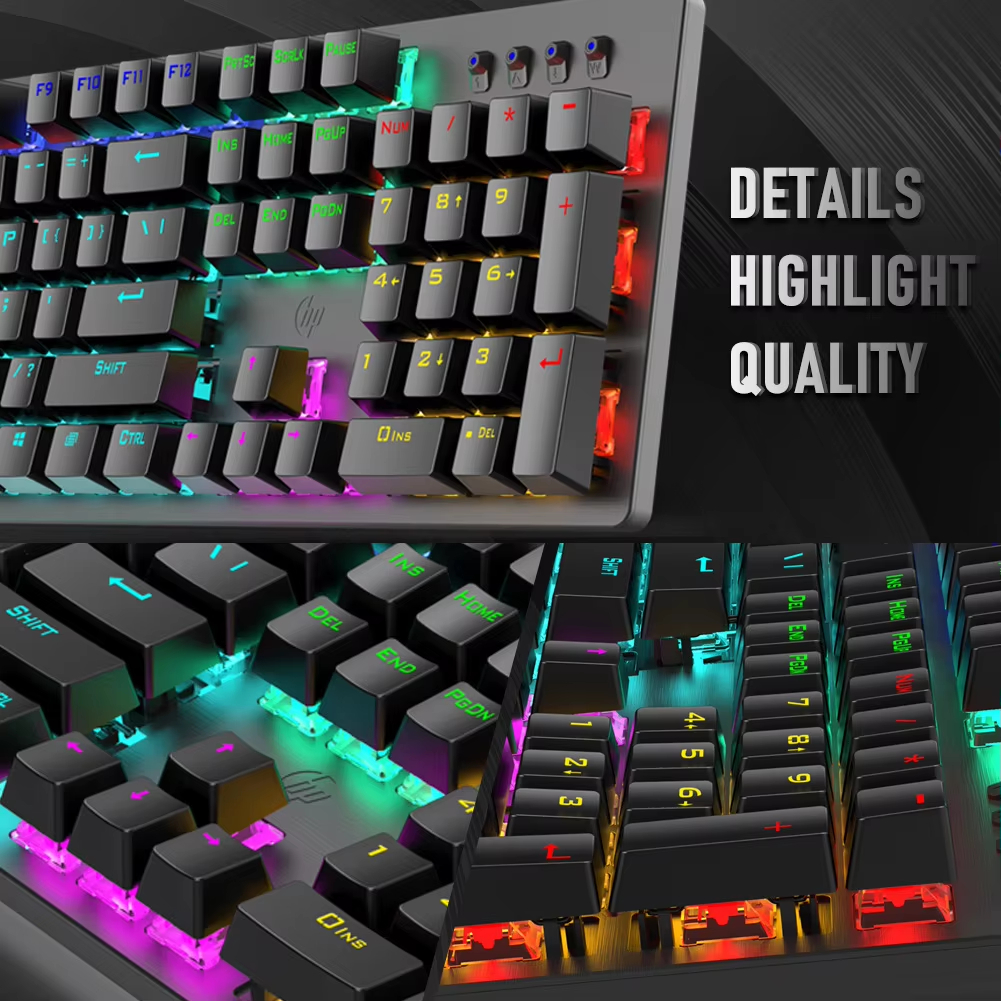 HP GK100F Mechanical Gaming keyboard Hybrid backlight 104 keys 60 ...