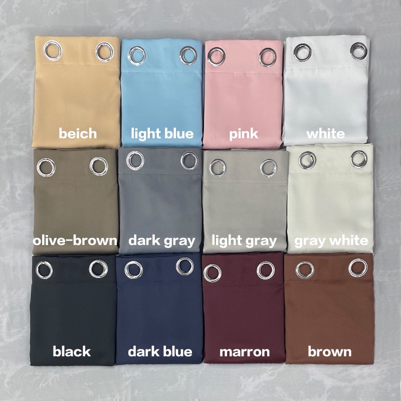 【Fast Delivered】5ft 6ft 7ft Blackout Curtain 3 in 1 set Plain Katrina ...