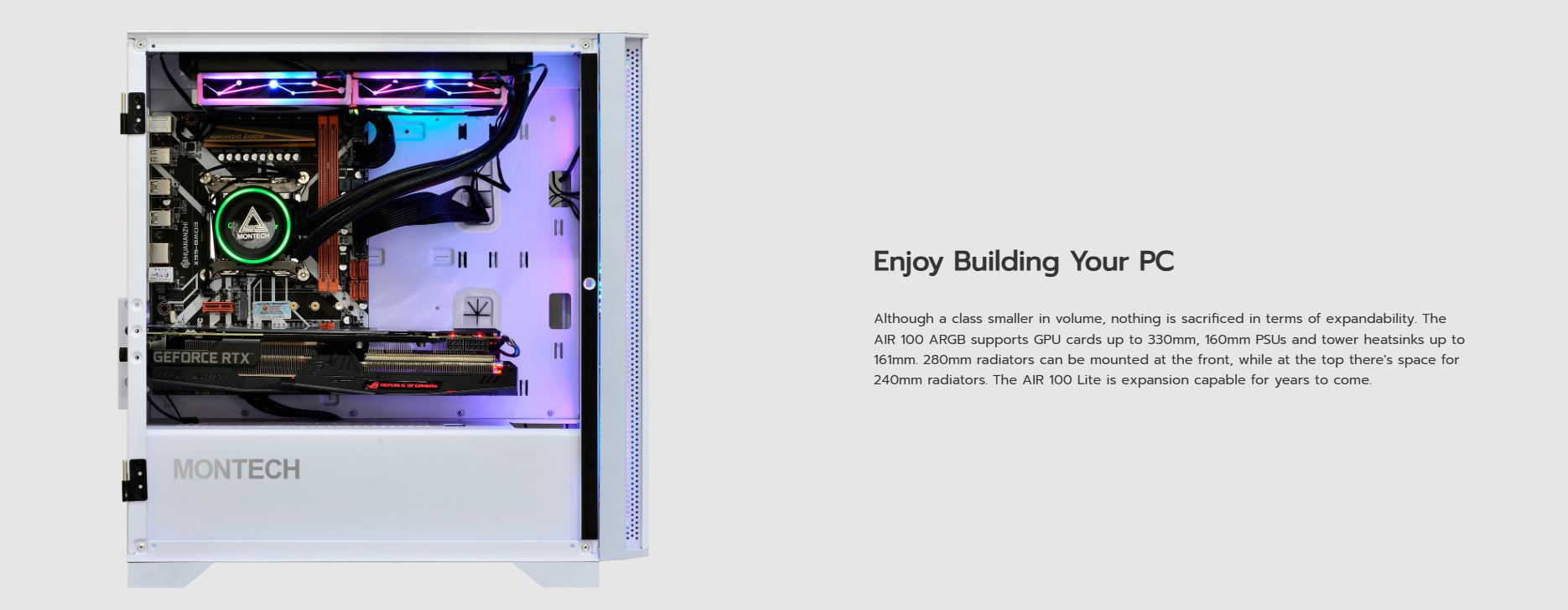 Itw | Montech Computer PC Case Air 100 Lite Minimalist Design Tempered ...