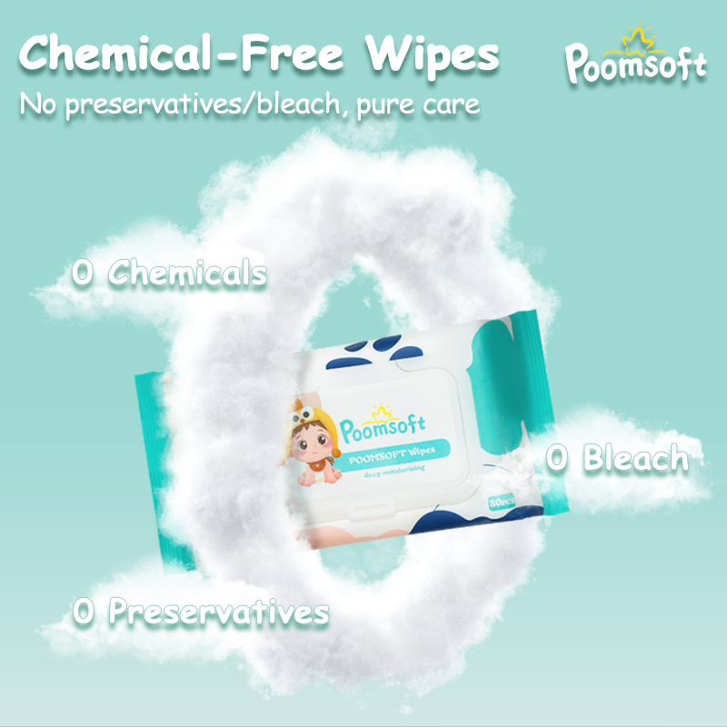 Poomsoft 1 Pack x 80 Sheet Non-Alcohol Unscented Safe For Baby Gentle ...