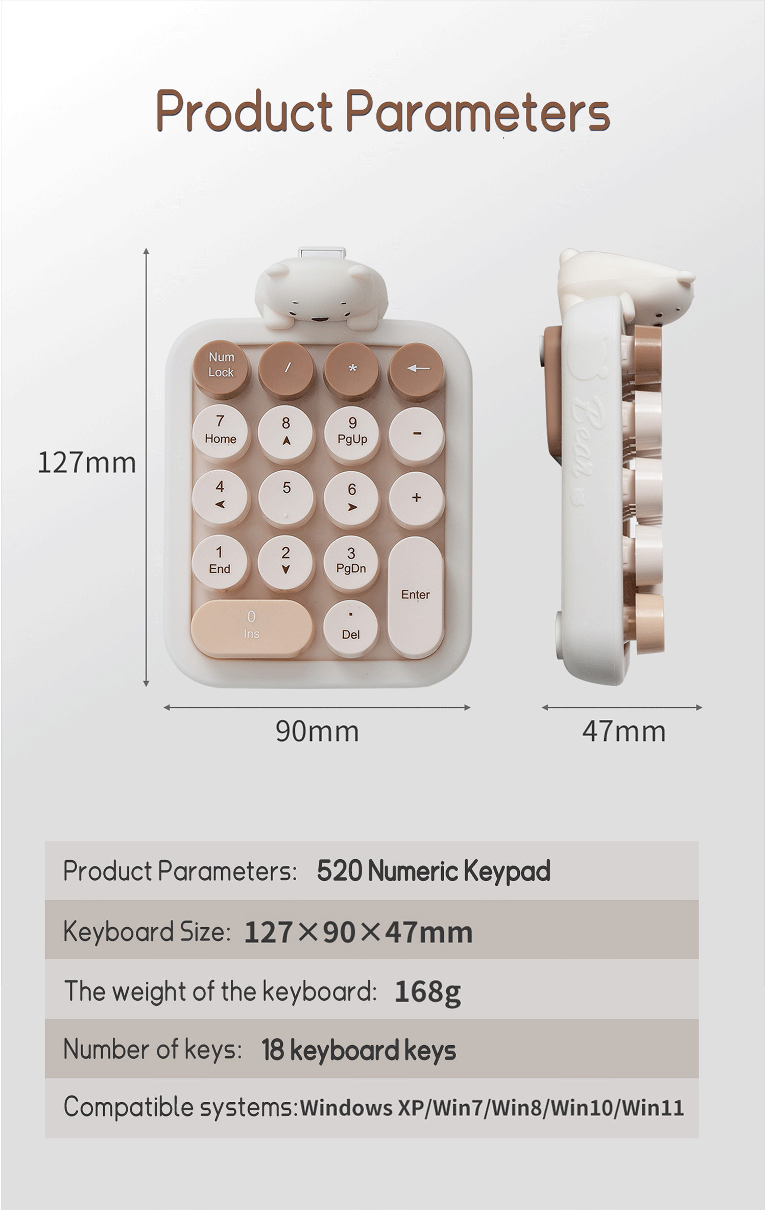 MOFii 520 Mini Stylish Wireless Numeric Keypad with Magnetic Bear ...