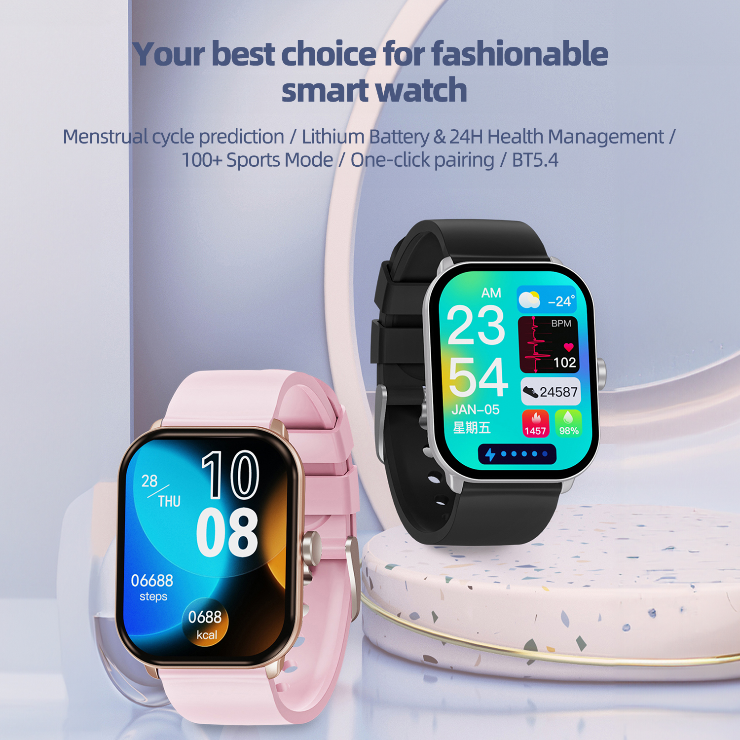 GOOJODOQ I67 Smart Watch Ultralight Bluetooth Health Monitor Fitness ...