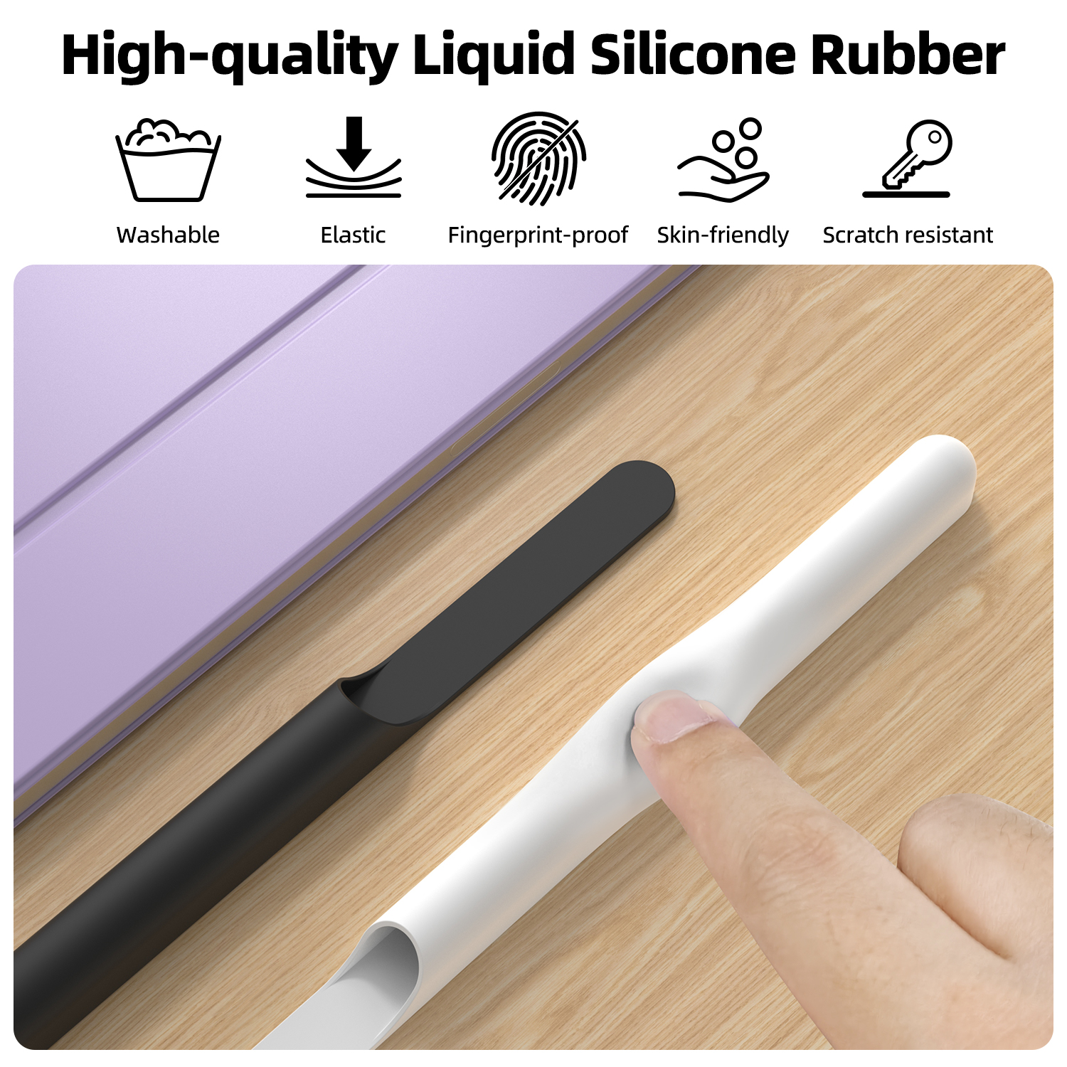 GOOJODOQ Stylus Pen Holder Case Silicone Soft Washable Convenient Use ...