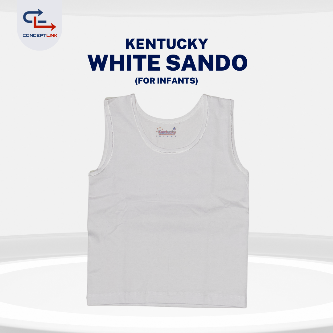 3pcs Kentucky Infants Sando 100% Cotton White Muscle Cut for Baby Kids ...
