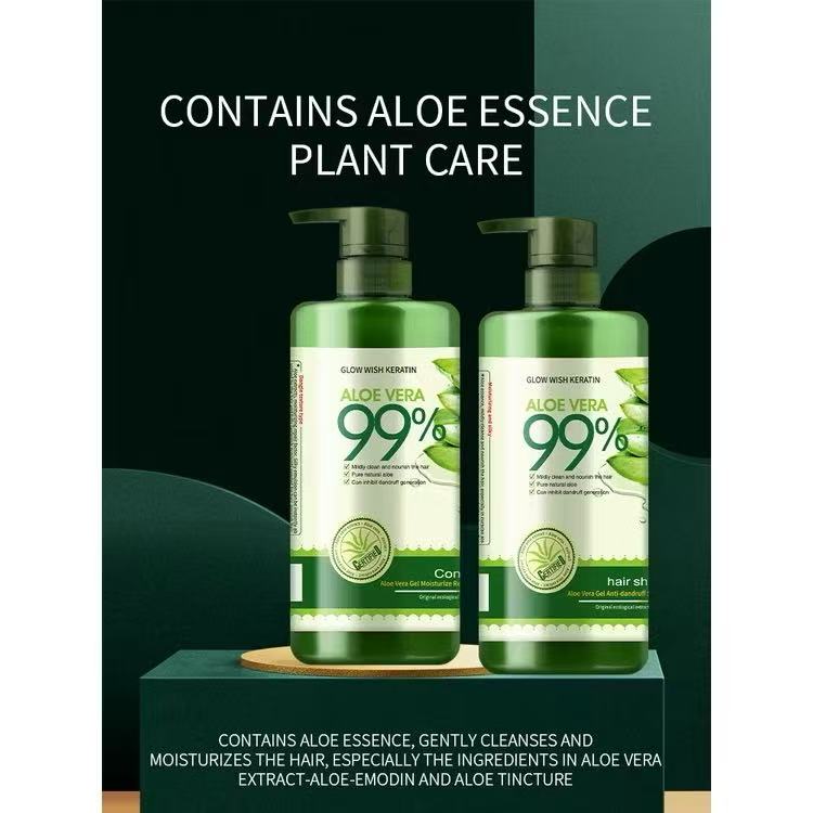 2PCS Original 99% Aloe Vera Hair Shampoo 800ml & Aloe Vera Hair Conditioner 800ml Haircare ...