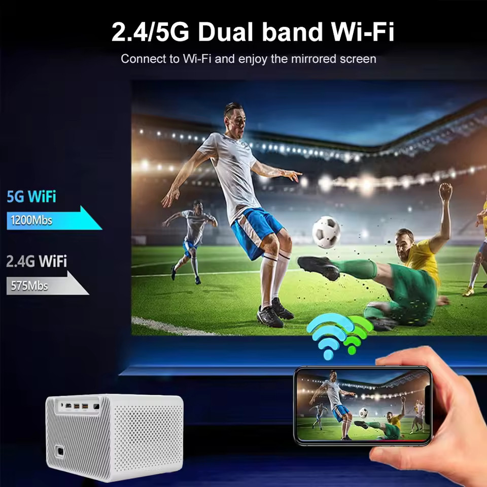 Monoz M10 1080P Smart Projector | WiFi 6 | Portable Android Projector ...