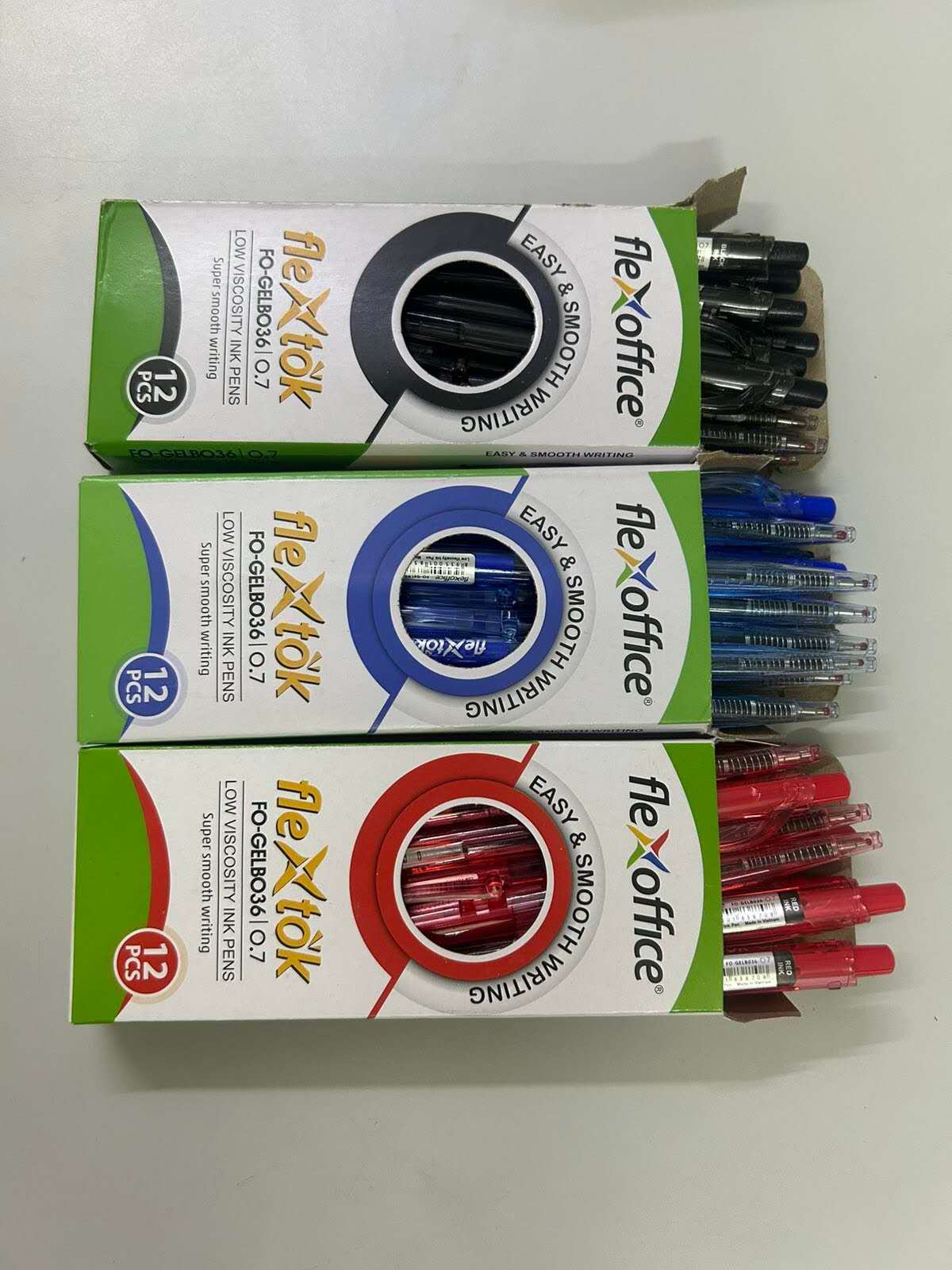 ABS lexTok Retractable Ballpen Flex Tok Office Ball Point Pen 12pcs ...