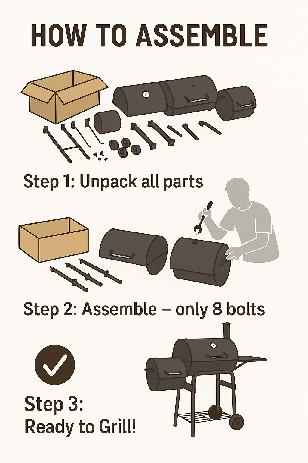 Heavy-Duty Outdoor BBQ Grill & Smoker (Ihawan) – 2-in-1 Charcoal ...