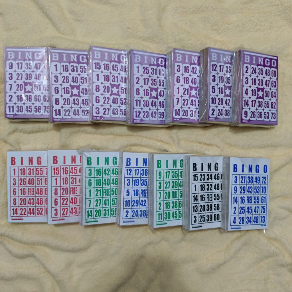 Bingo Card assorted colors in pack by 100/50pcs | Shopee Philippines