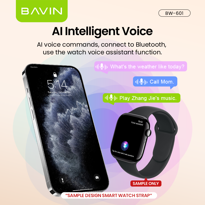 BAVIN BW601 Smart Watch w/ GPT AI Sleep & Heart Rate Monitoring / NFC ...