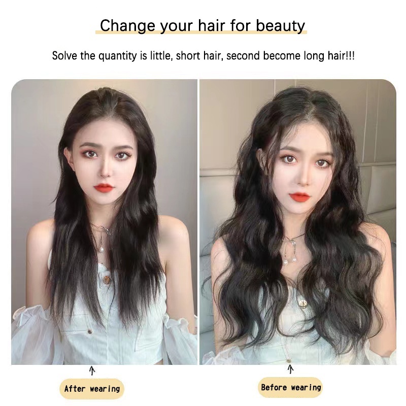 70-50CM Hair Extension Wig Long Curly Wig Fashion Straight Hair ...