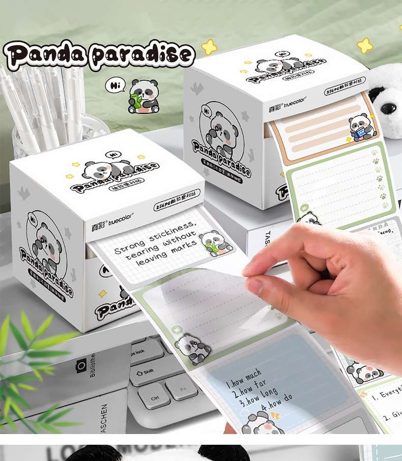 256Pcs/box Pullout Sticky Notes Tearable Cute Sticky Tabs Cartoon Memo ...