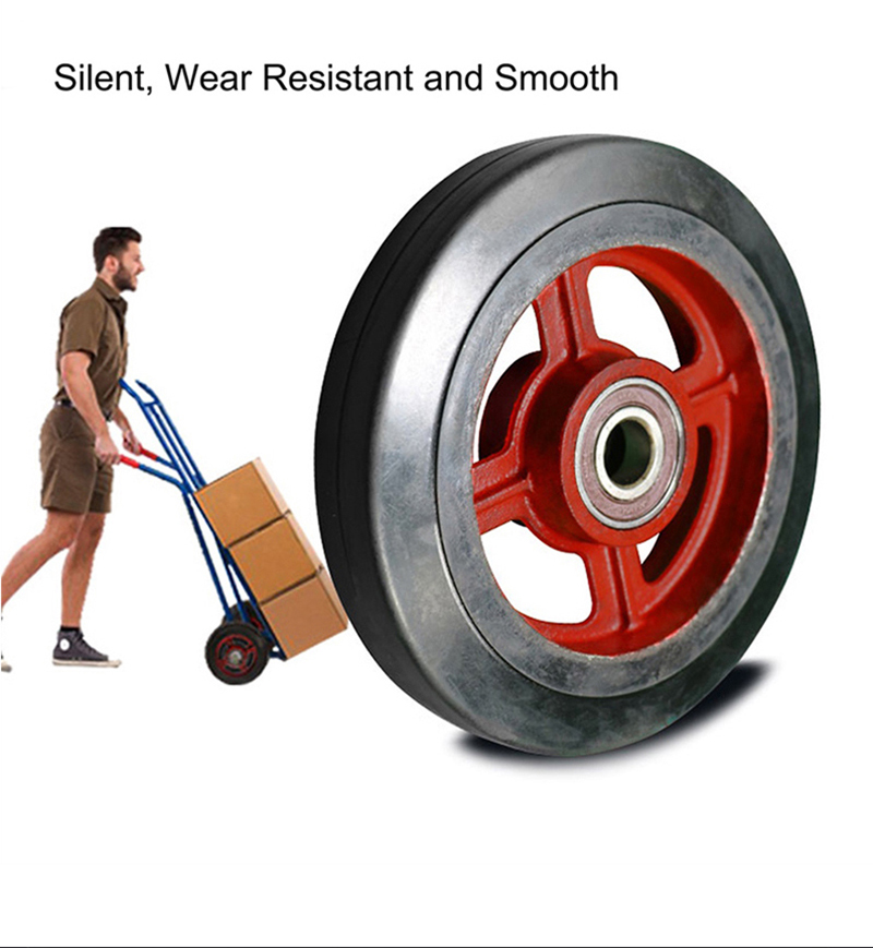 2pcs Heavy Duty Push Cart Steel Body Rubber Wheel 6 Inch / 8 Inch / 10 ...