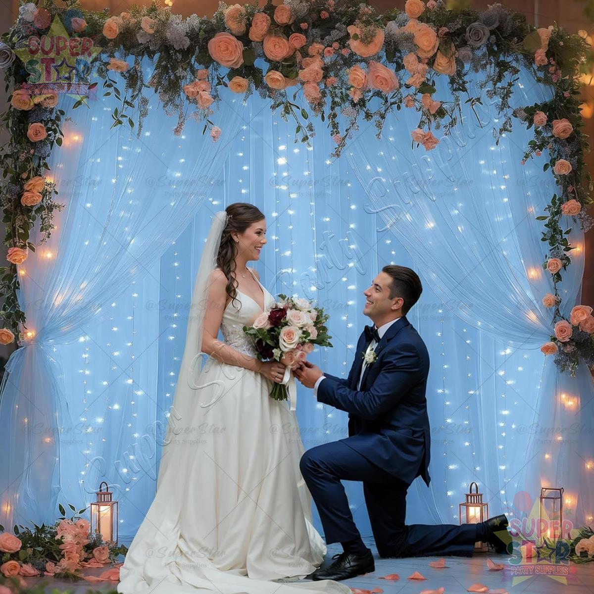 3m*3m White Tulle Backdrop Curtain for Parties Wedding Sheer Backdrop ...