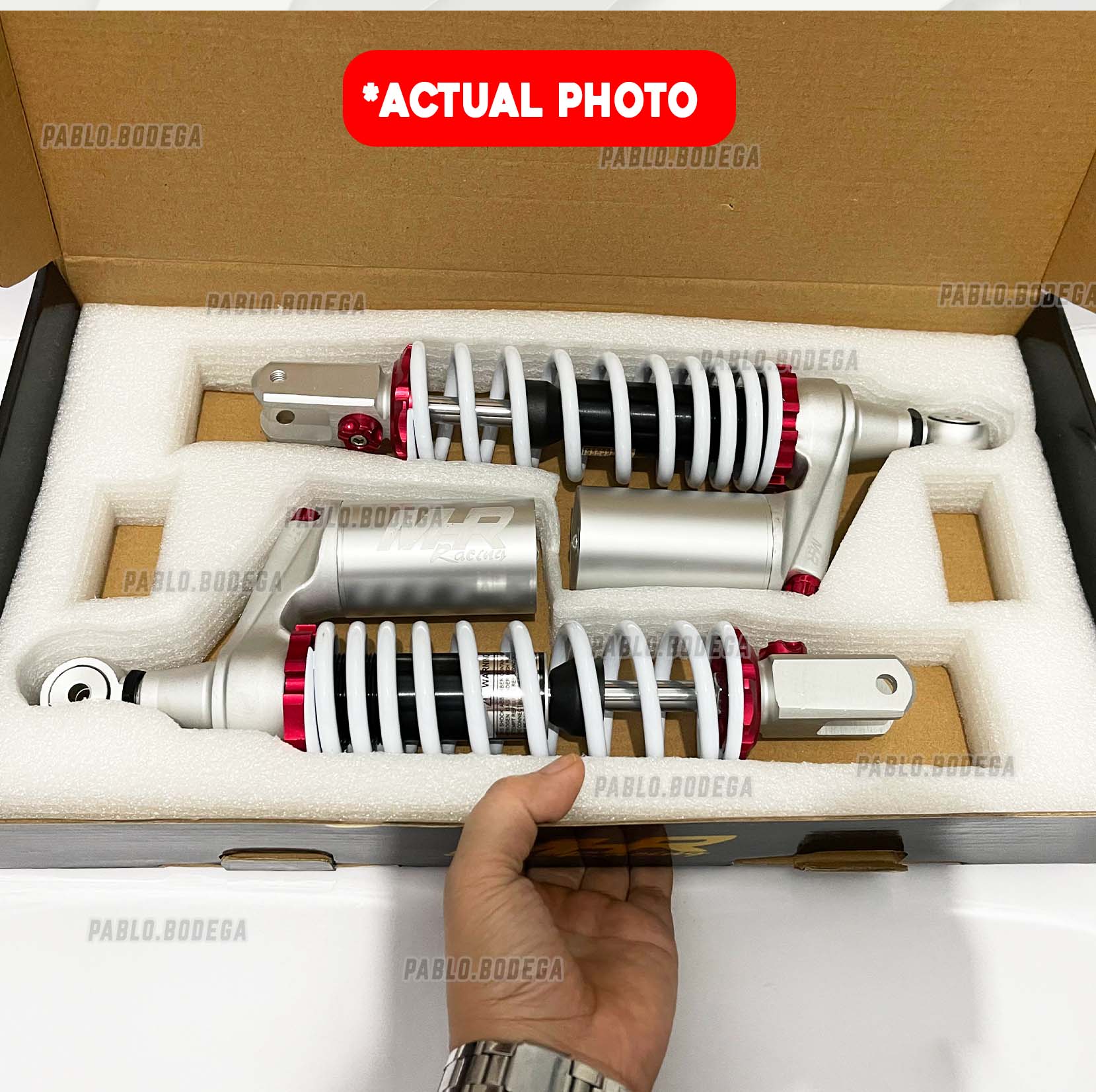 Yamaha NMAX AEROX V1 V2 Rear shock absorbers 2pcs with Baso style WHITE ...