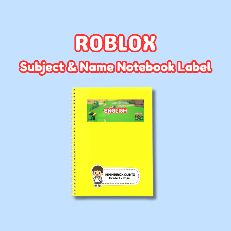Roblox Subject & Name Notebook Label Sticker | Shopee Philippines