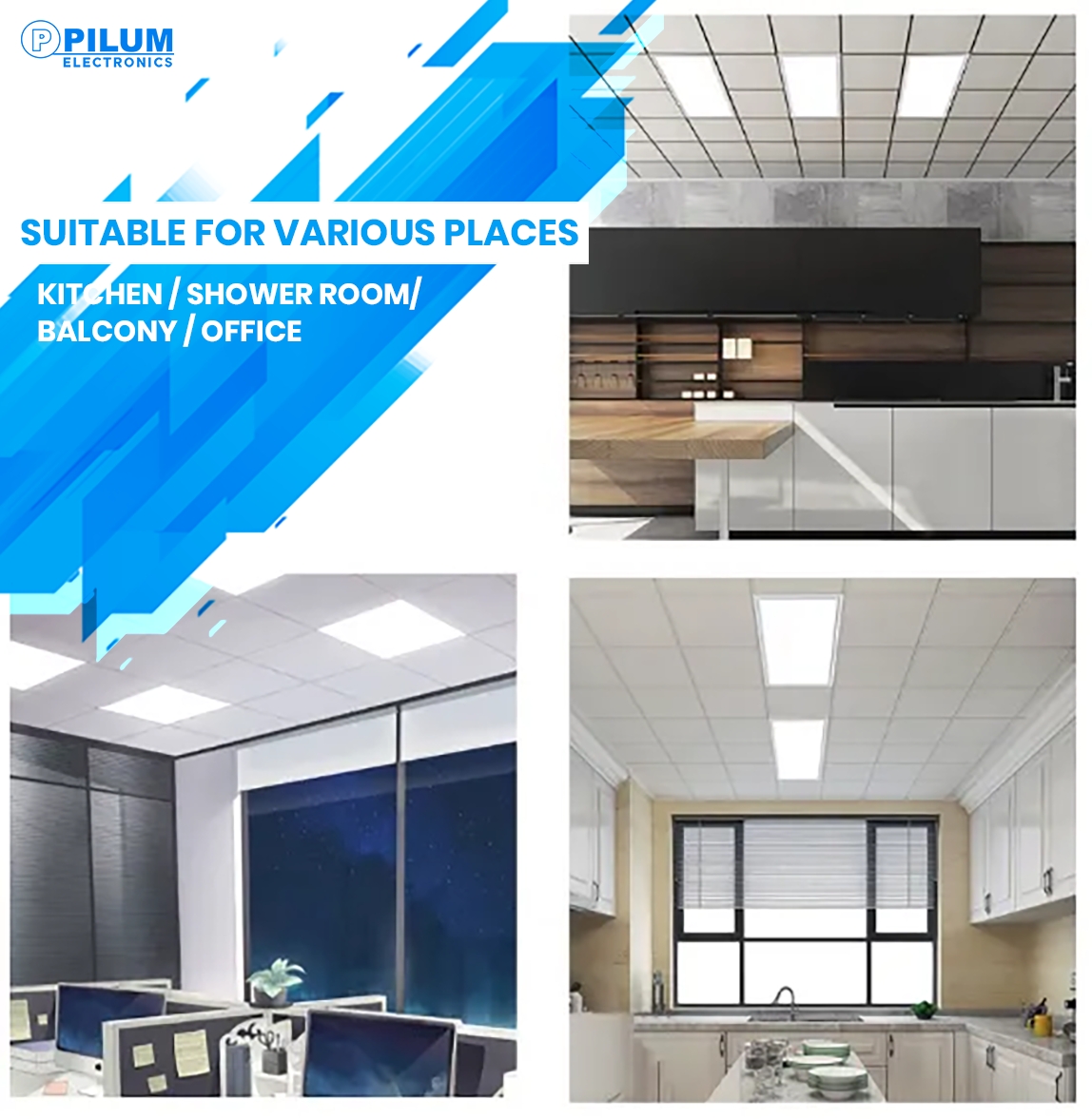 PILUM Panel Light for Ceiling BUNDLE Integrated Ultra-Thin LED Light ...