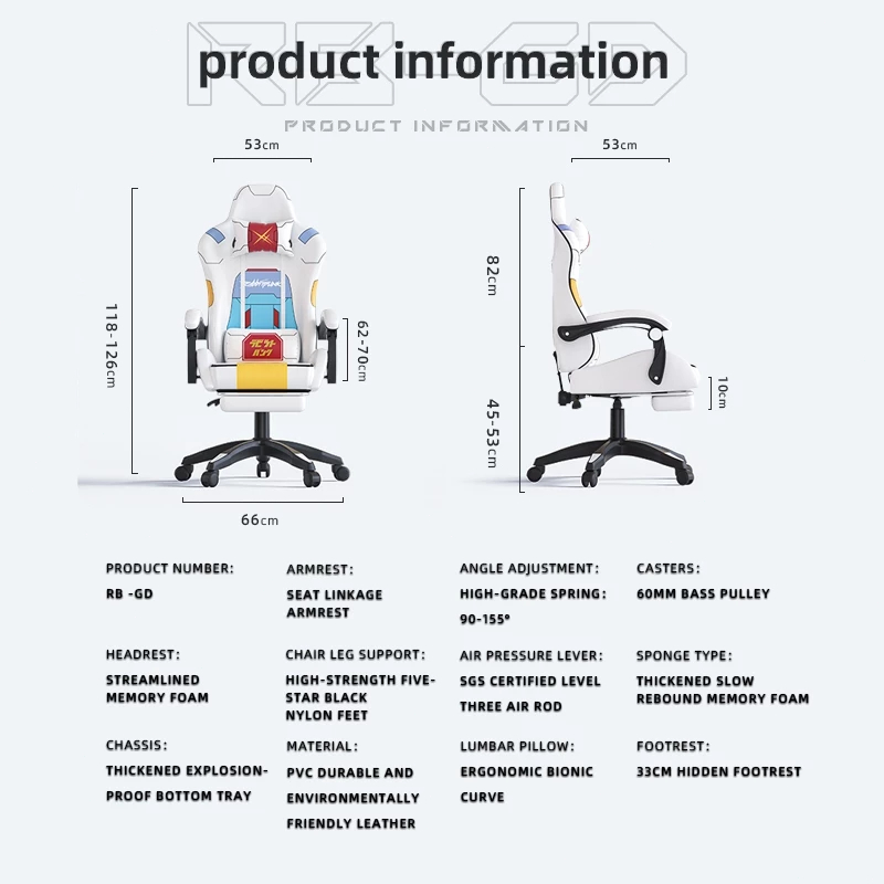 RabbitPunk brand gaming chair Mecha upgraded quality reclining function ...