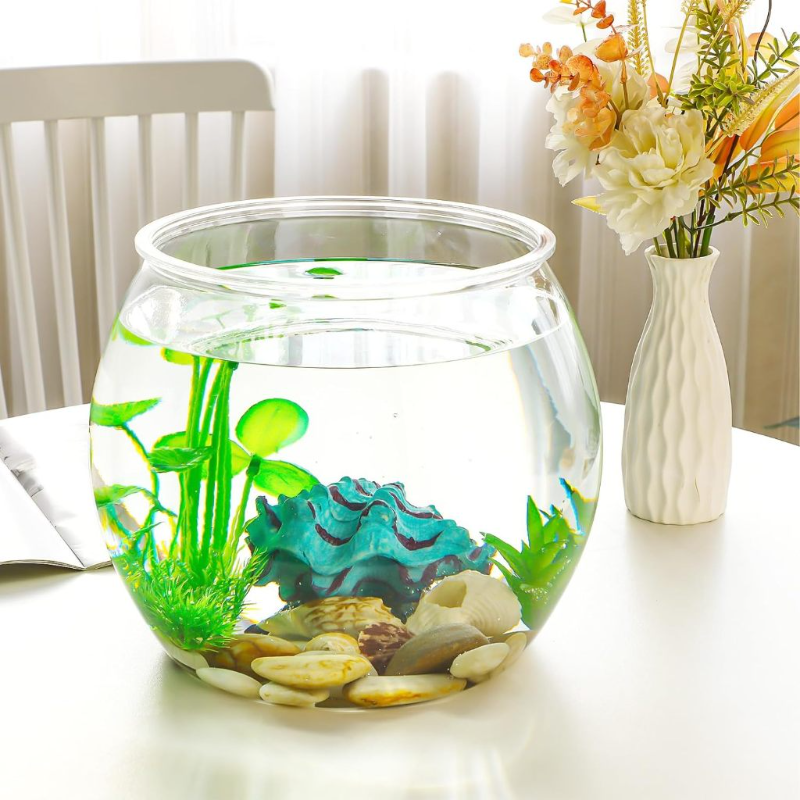 Fish Bowl Plastic Ultra Clear Fish Bowl Aquarium Fish Tank Unbreakable ...