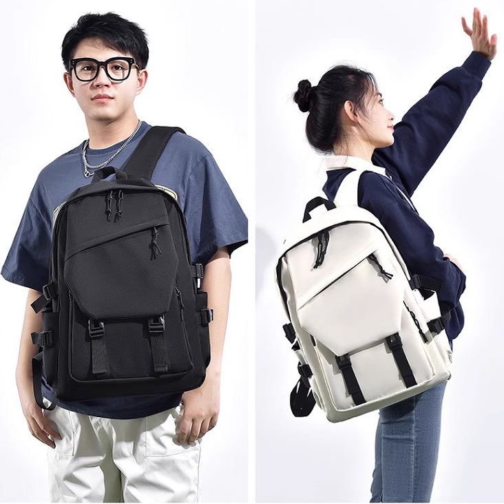Simple Student Backpack Waterproof School Bag Partition Large Capacity ...