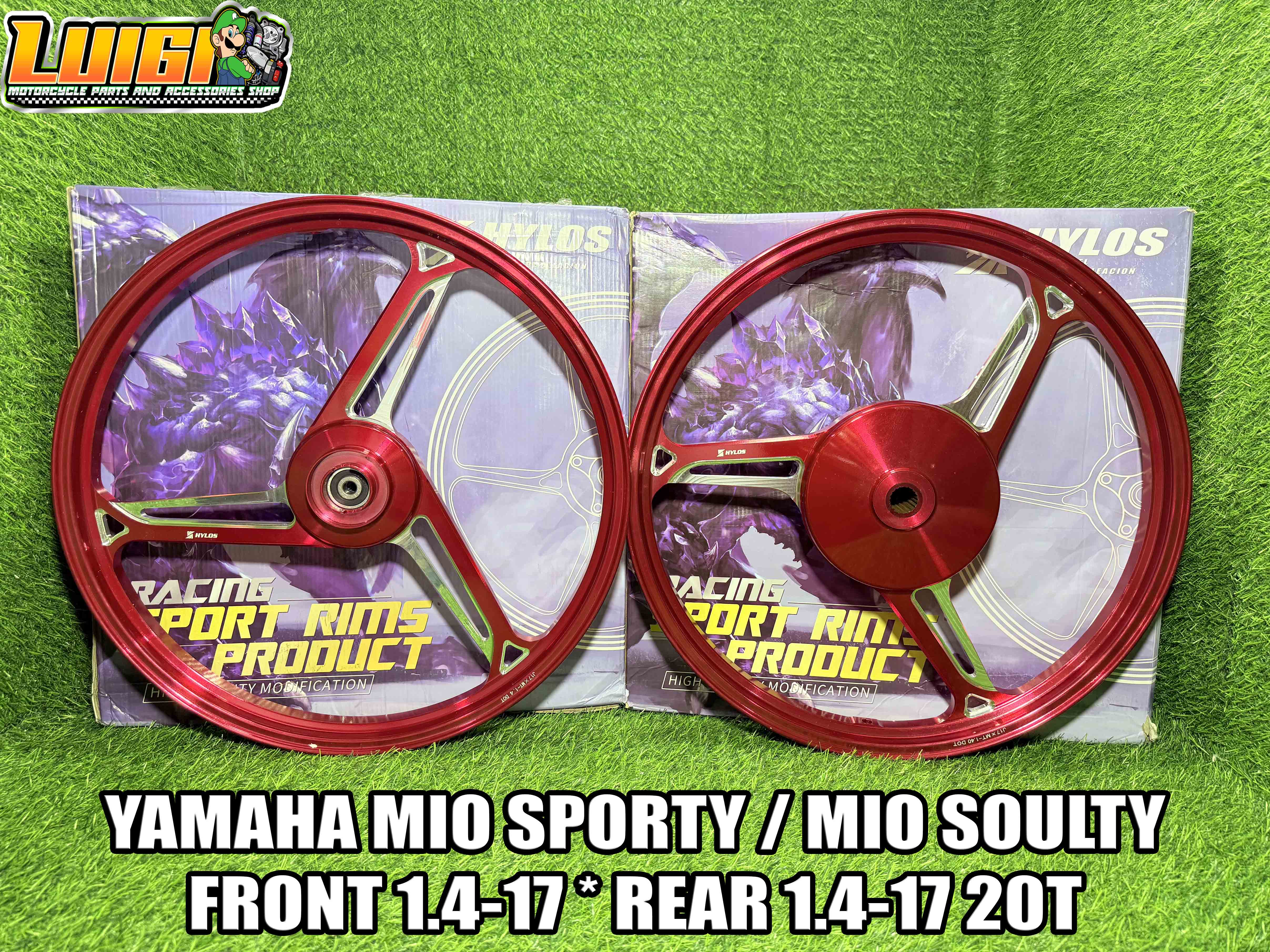 HYLOS CNC MAGS 17s 3 SPOKES 18T 20T YAMAHA MIO SPORTY / MIO SOULTY (100 ...