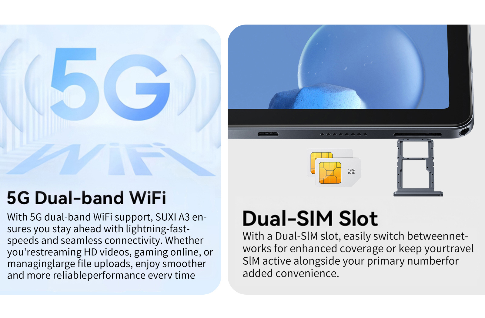 SUXI A3 10.1" Android Tablet for Gaming/Students - SIM Card Slot 4 ...