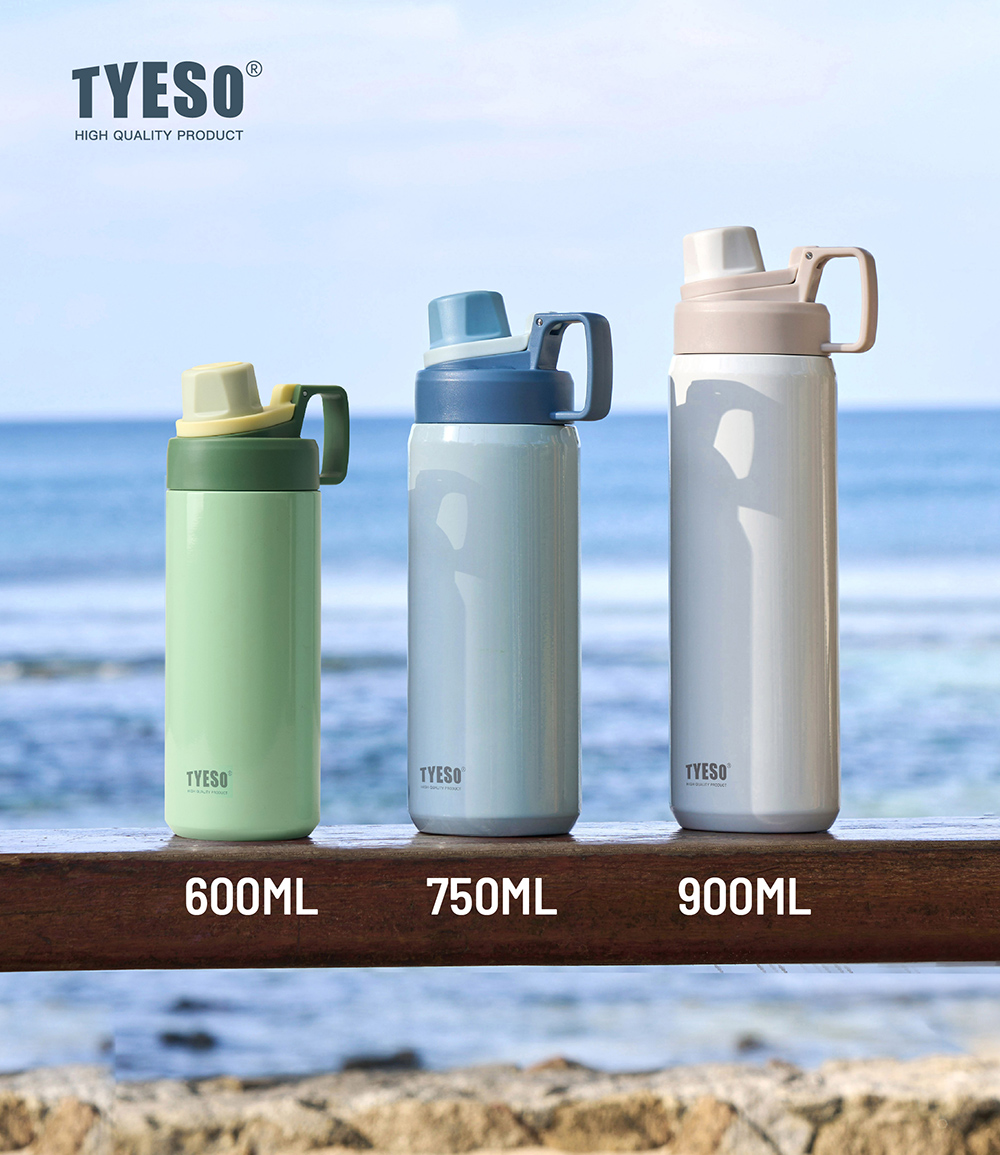 Tyeso Vacuum Insulated Tumbler Sports Thermos Bottle Keep Cold And Hot 600ML 750ML 900ML ...