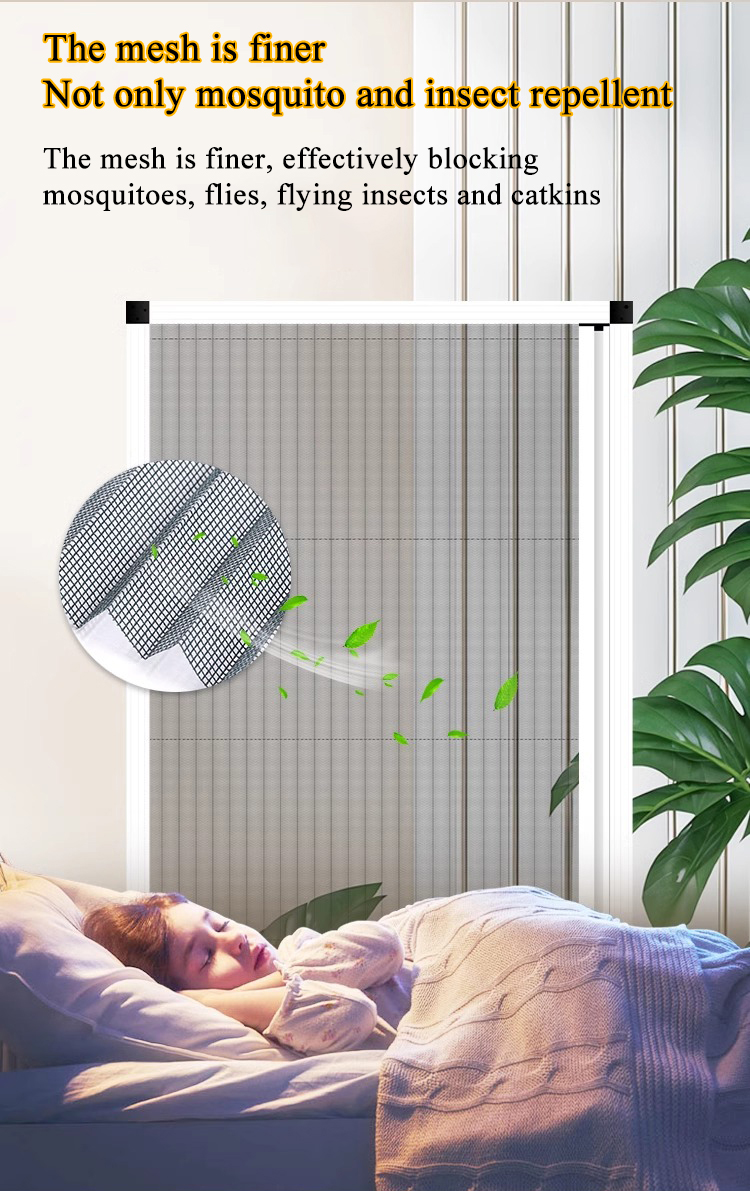 Trackless folding screen door folding sliding door home easy to install ...