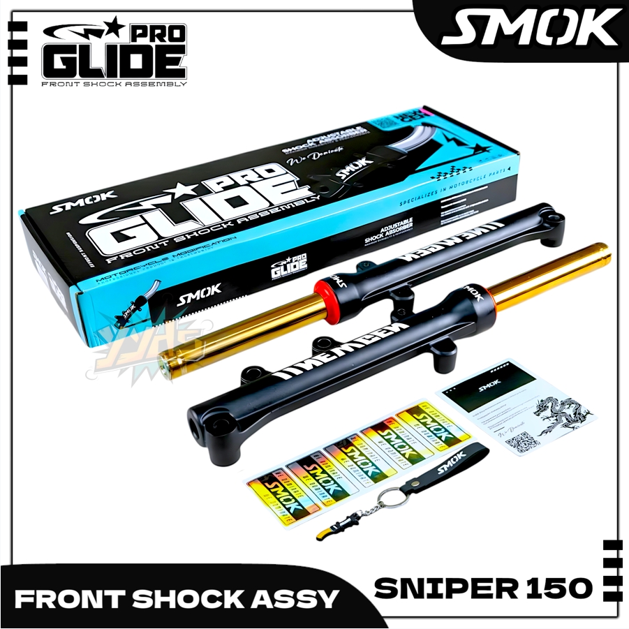 SMOK PRO GLIDE FRONT SHOCK ASSEMBLY ASSY GOLD MIO/SNIPER/RAIDER150/NMAX ...