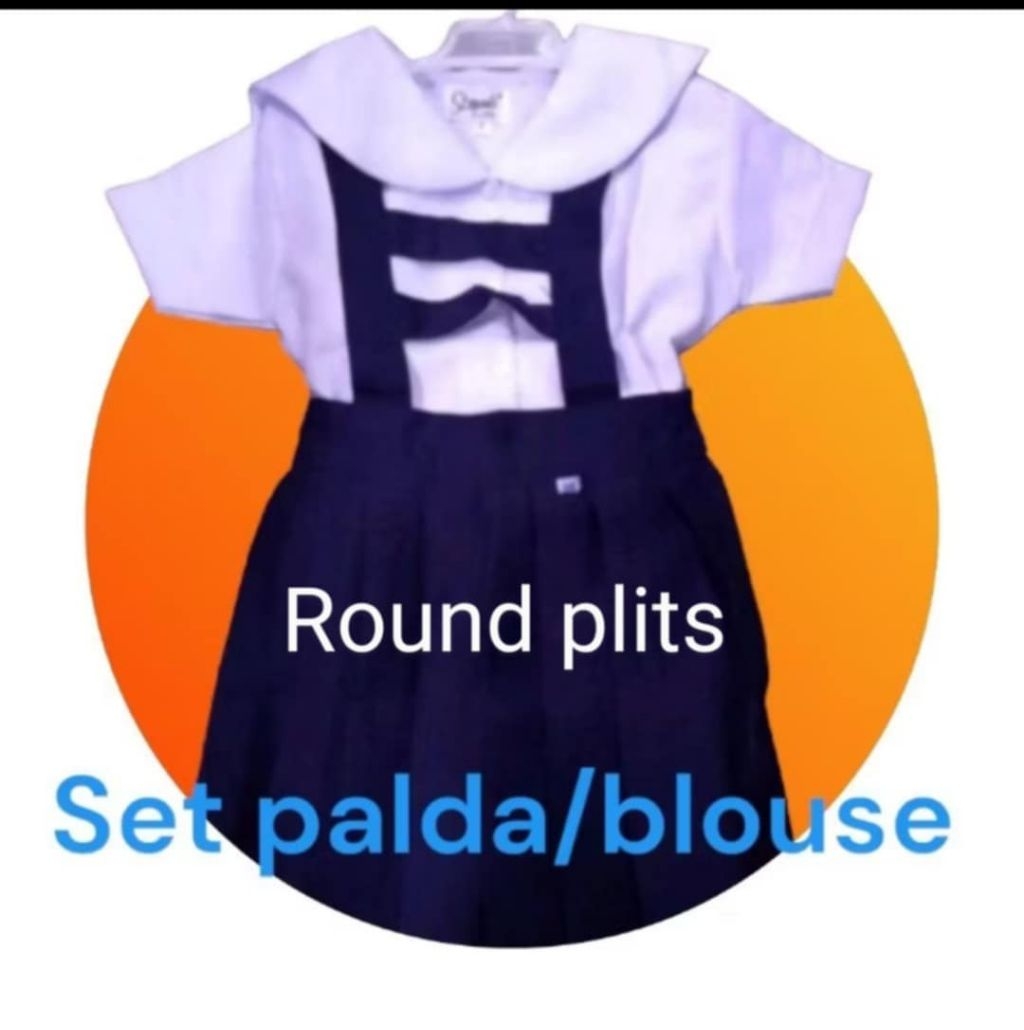 SET PALDA AND BLOUSE FOR KINDER GIRL SCHOOL UNIFORM | Shopee Philippines