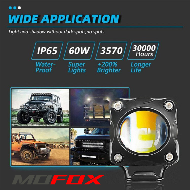 MOFOX R1 Laser Gun Motorcycle Mini Driving Light MDL 40W Dual Color Hi ...