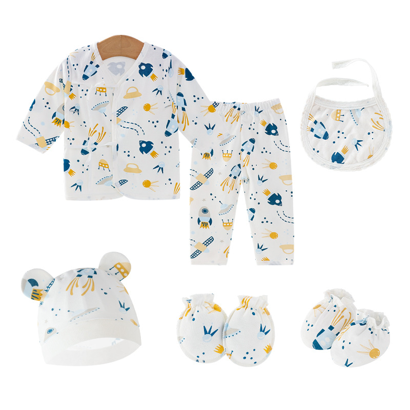 CiCi 6pcs/Set Newborn Baby Clothes Set Cotton Afterbirth Suit Baby Anti ...