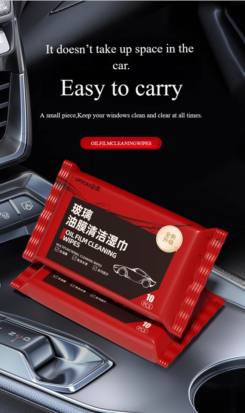 1/5/10 Packs Car Glass Cleaning Wipes - Oil Film/Watermark Remover ...